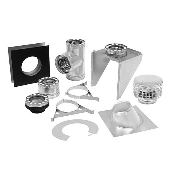 Metal-Fab 6" Temp Guard Galvanized Through the Wall Kit | Woodland Direct